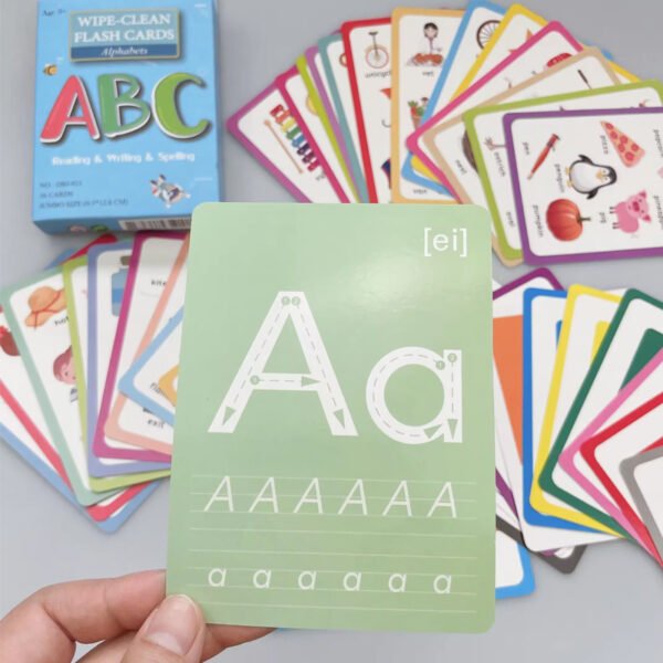customized logo Wipe-clean Flash Cards Alphabets Cards for Kids Reading ...